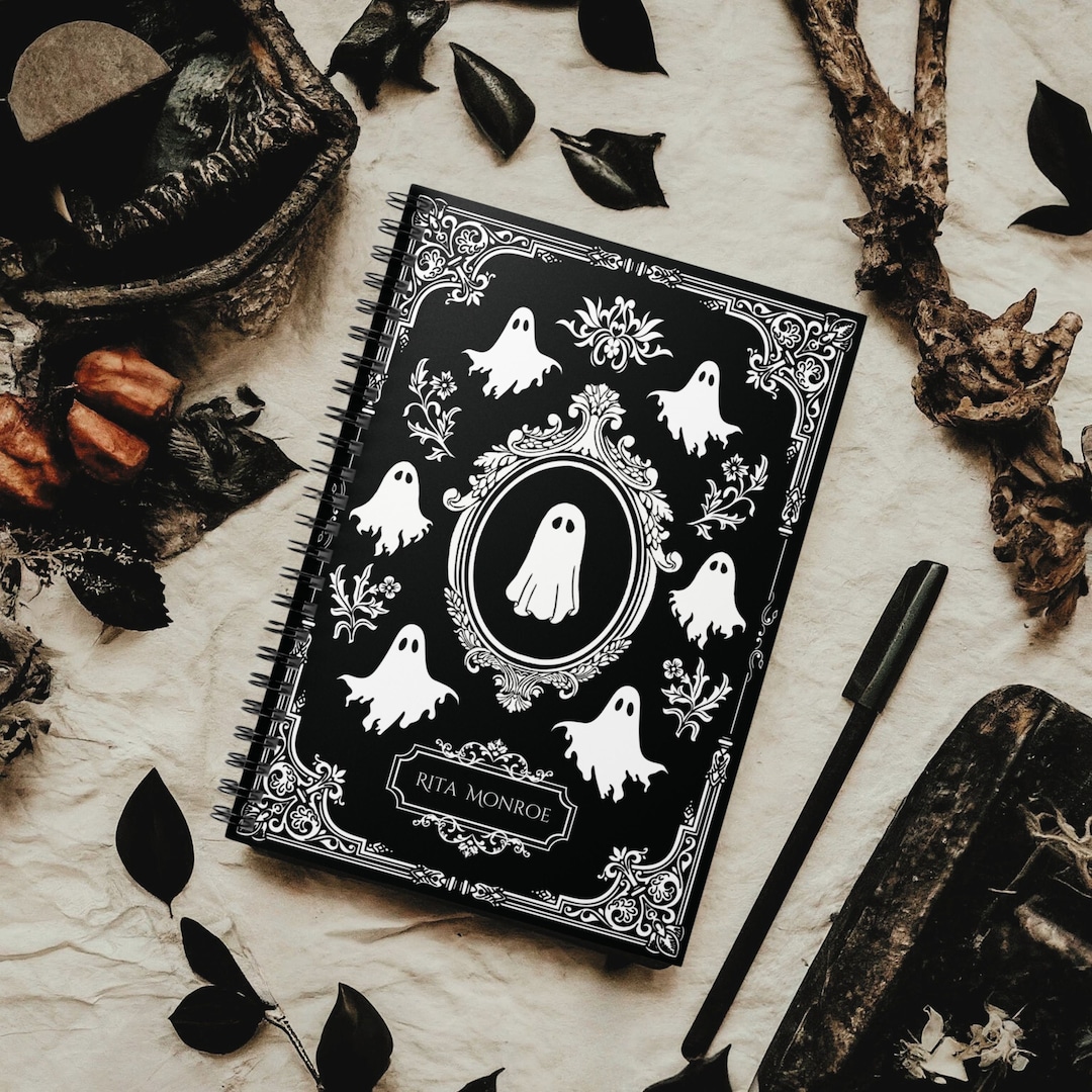 Personalized Custom Name Ghost Gothic Goth Spiral Notebook | Whimsigoth ...