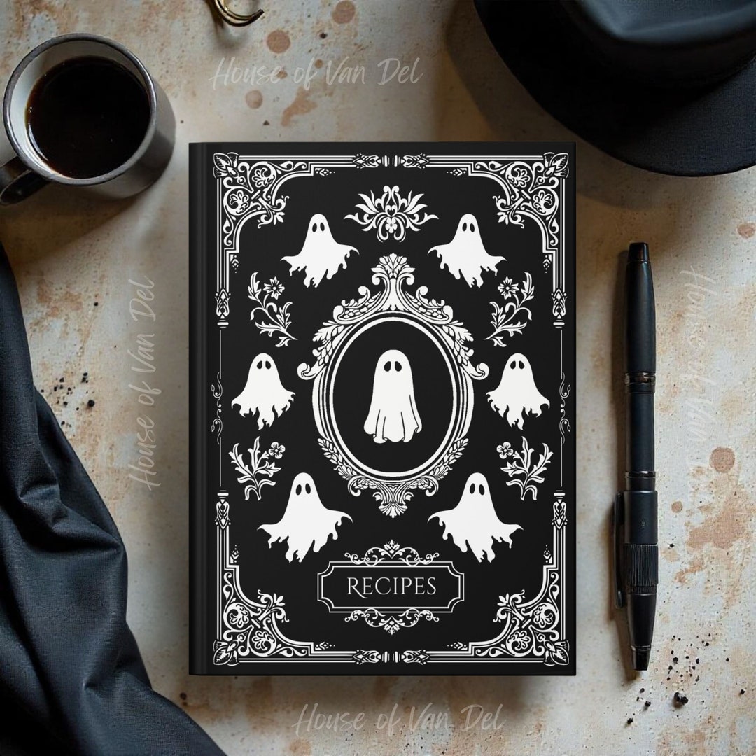 Gothic Ghost Recipe Hardcover Matte Recipe Book Spooky , Halloween ...