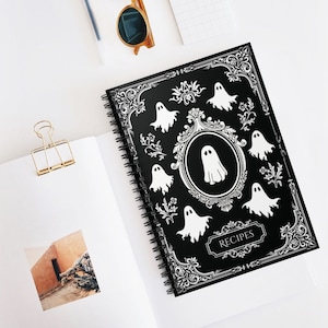 Personalized Custom Name Ghost Gothic Goth Spiral Notebook | Whimsigoth ...