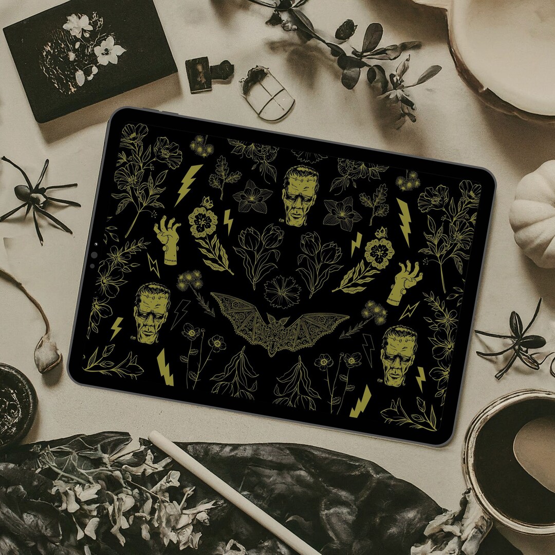 Whimsigoth Tablet Wallpaper Frankenstein Garten Frühling Blumen iPad ...