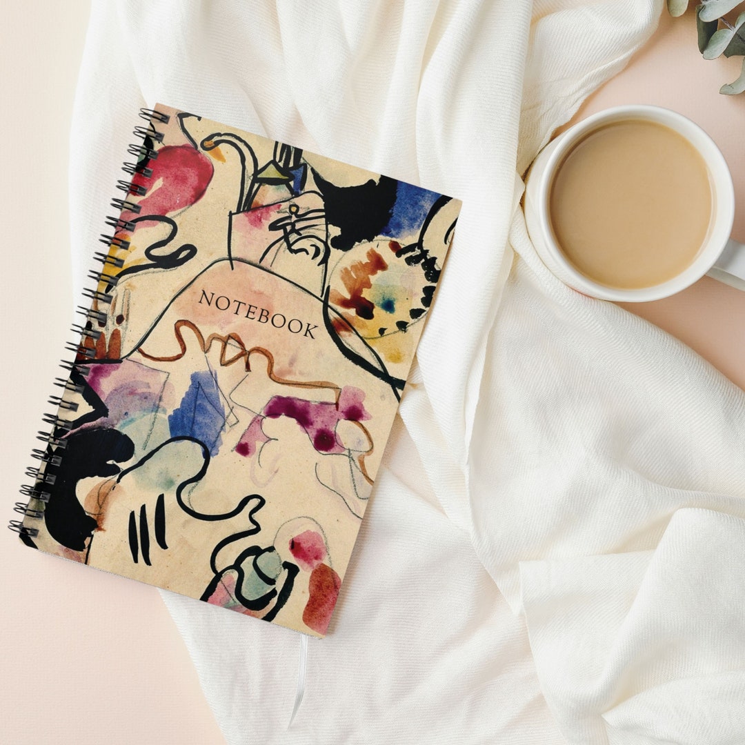 Spiral Notebook Vintage Watercolour Abstract Art Ruled Lined School ...