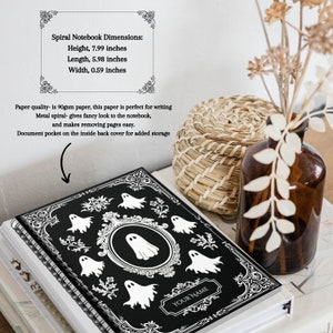 Personalized Custom Name Ghost Gothic Goth Spiral Notebook | Whimsigoth ...