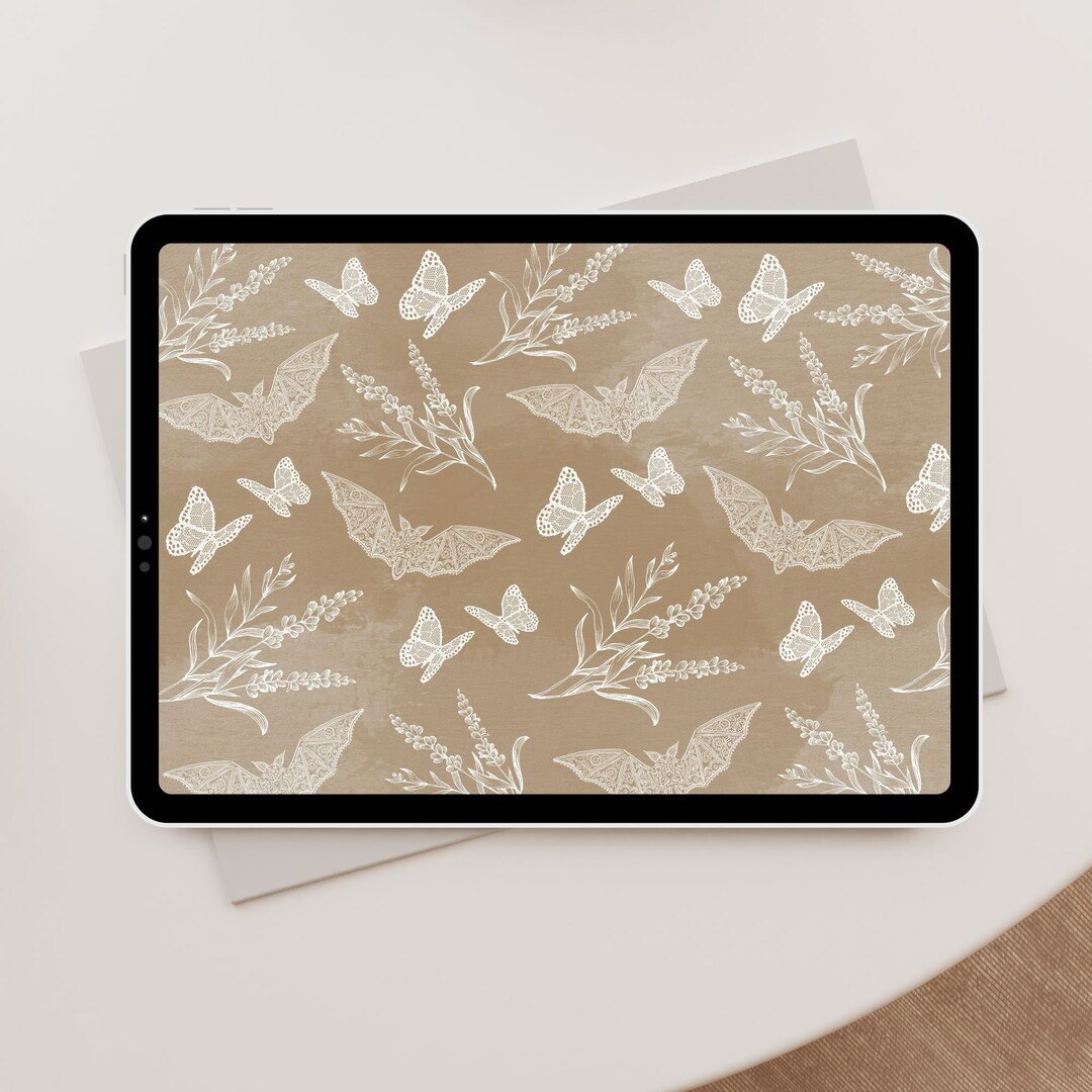 Whimsigoth Tablet Wallpaper Art Bats Butterflies Goth Spring Floral ...