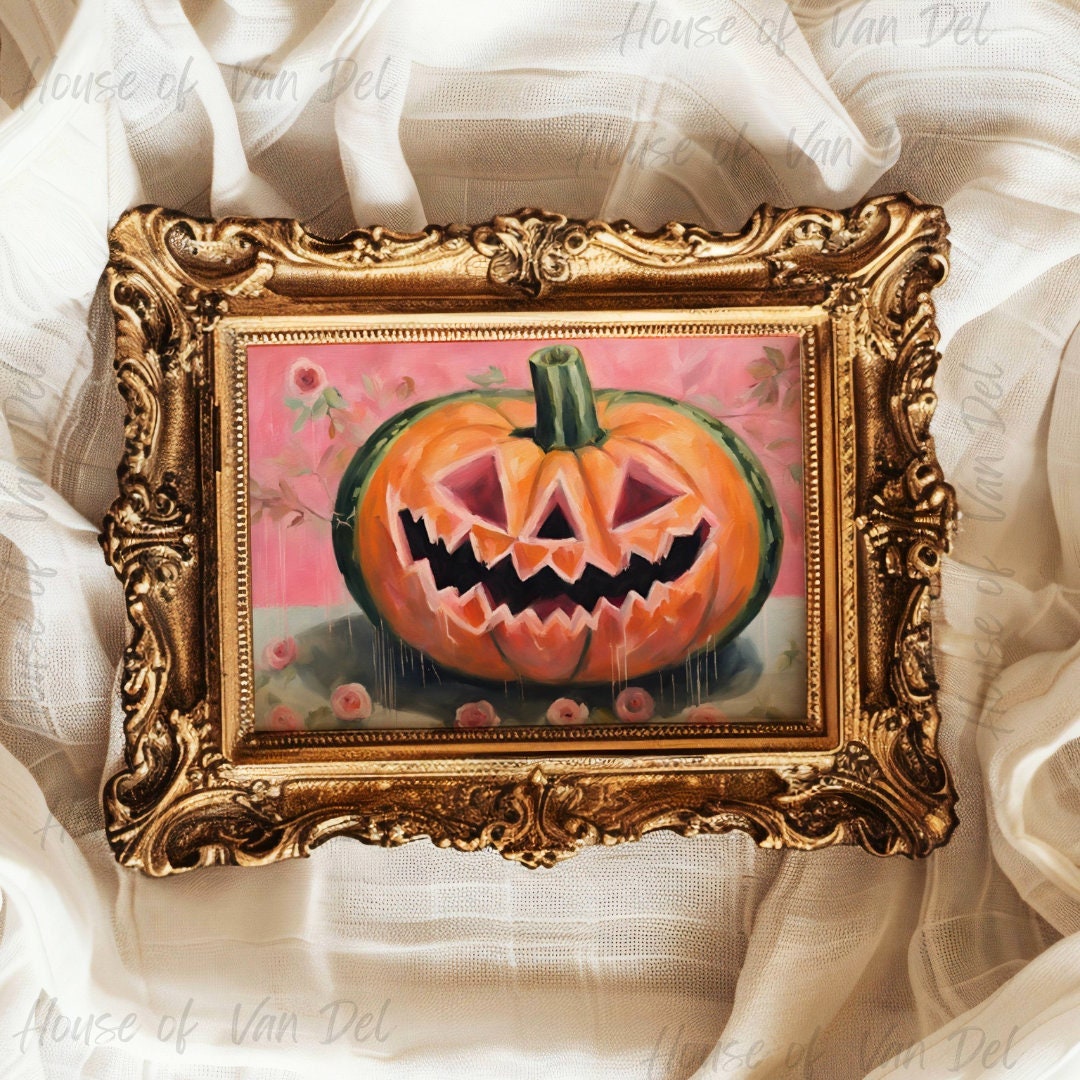 5x7 Inch Summerween Gothic Watermelon Jack O Lantern Instant Art Print ...