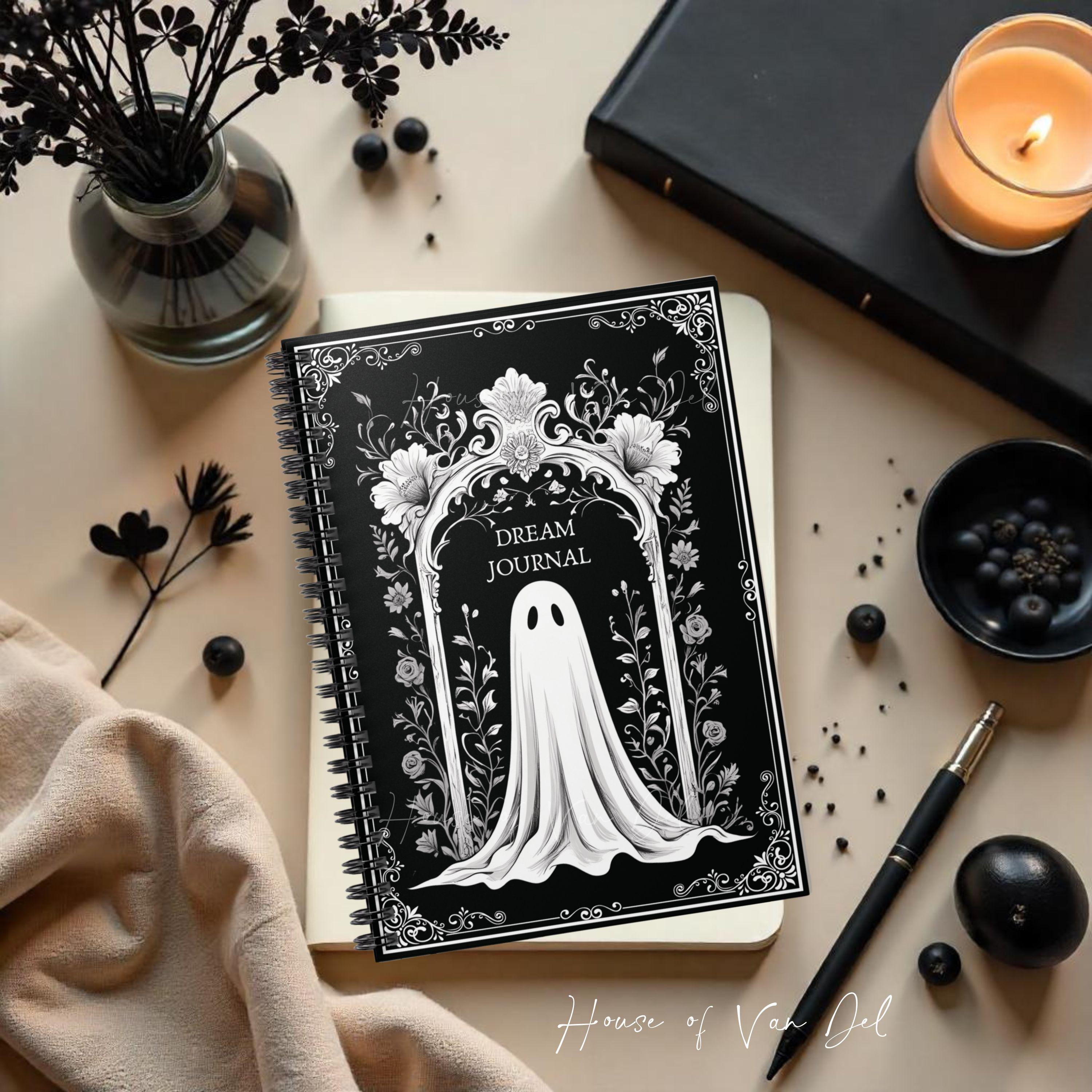 Personalized Custom Name Ghost Floral Spiral Notebook | Junk Journal ...