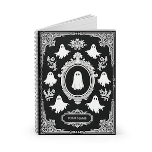 Personalized Custom Name Ghost Gothic Goth Spiral Notebook | Whimsigoth ...
