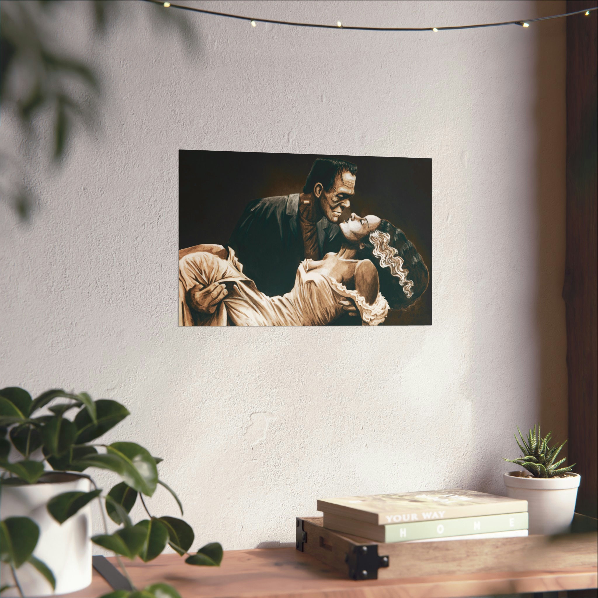 Neutral Frankenstein and His Bride Halloween Fine Art Matte Horizontal ...