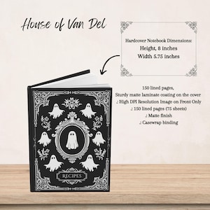 Gothic Ghost Recipe Hardcover Matte Recipe Book Spooky , Halloween ...