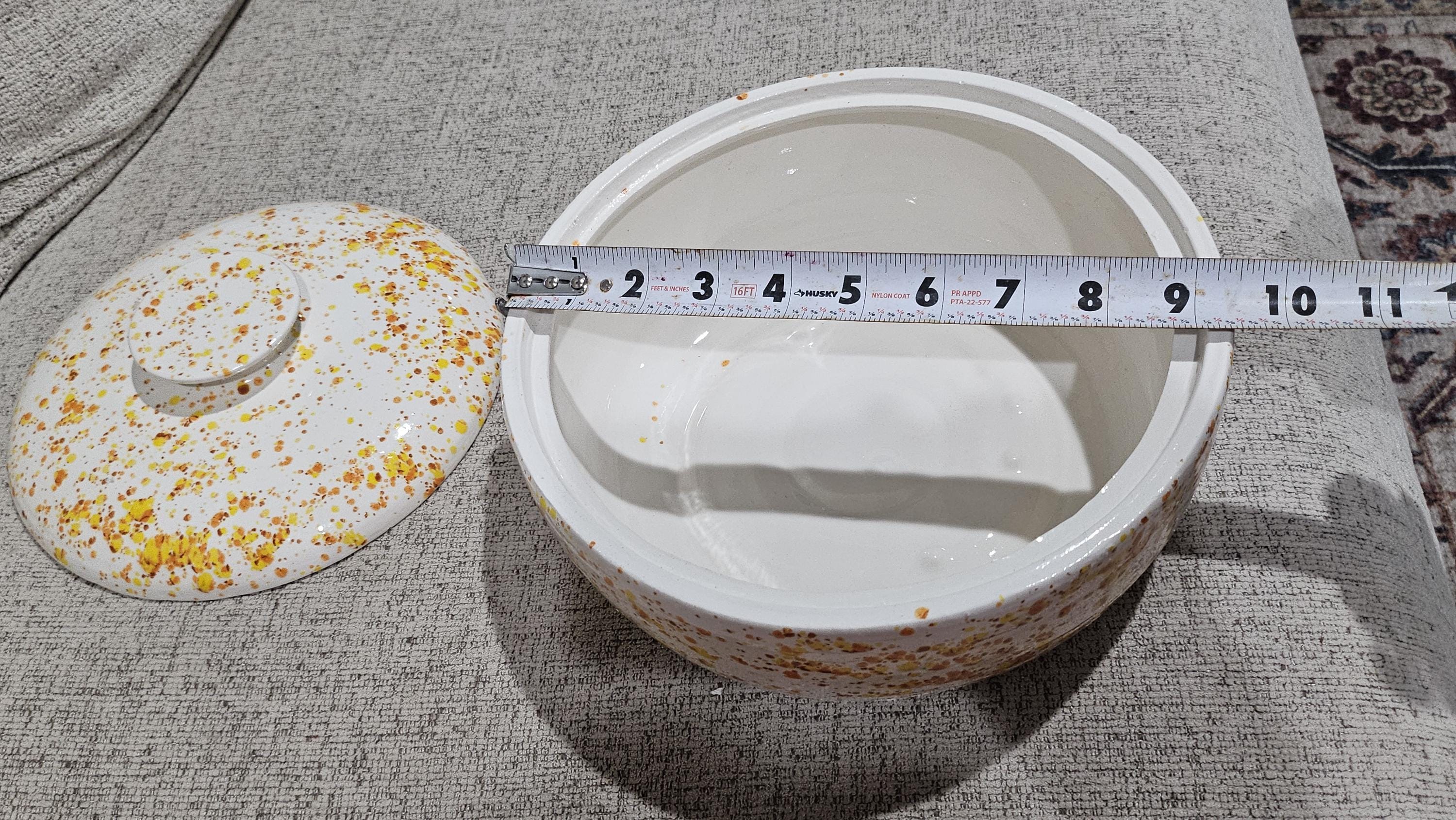 Vintage Splatter Paint Ceramic Dish With Lid - Etsy