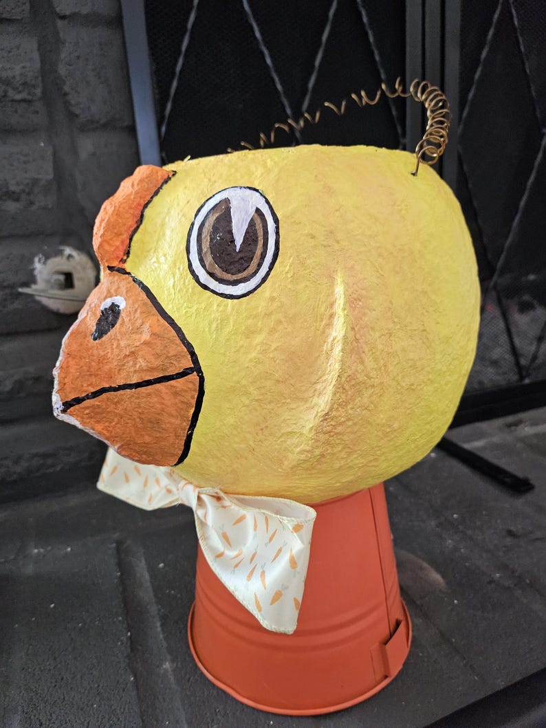 Vintage Inspired Handmade Paper Mache Easter Bunny Basket - Etsy