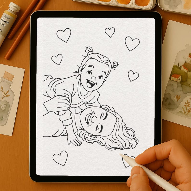 Mother’s Day Coloring Page From Child – Custom Photo to Coloring Sheet ...