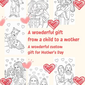 Mother’s Day Coloring Page From Child – Custom Photo to Coloring Sheet ...