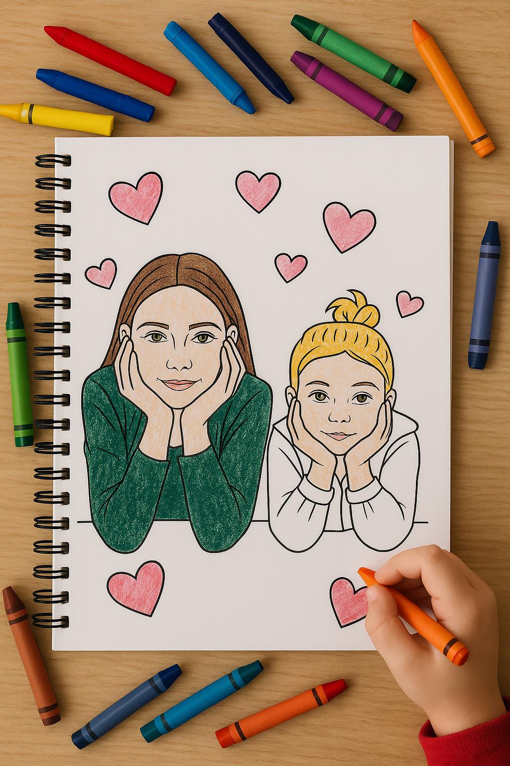 Mother’s Day Coloring Page From Child – Custom Photo to Coloring Sheet ...