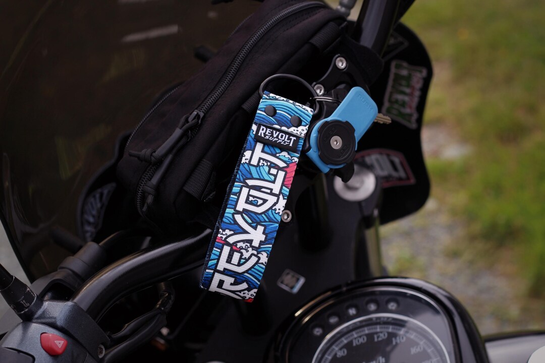 Japanese Wave Art Key Fob Wristlet, Motorcycle Car Keychain - Etsy