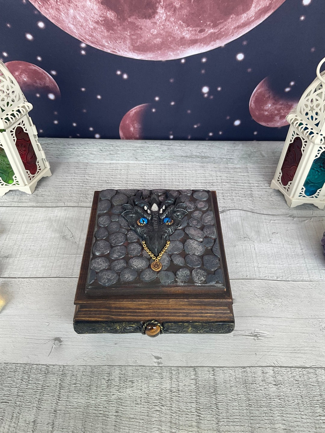 Magic Dragon Jewelry Box,wiccan Box,witch Box, Altar Box, Wooden Box ...
