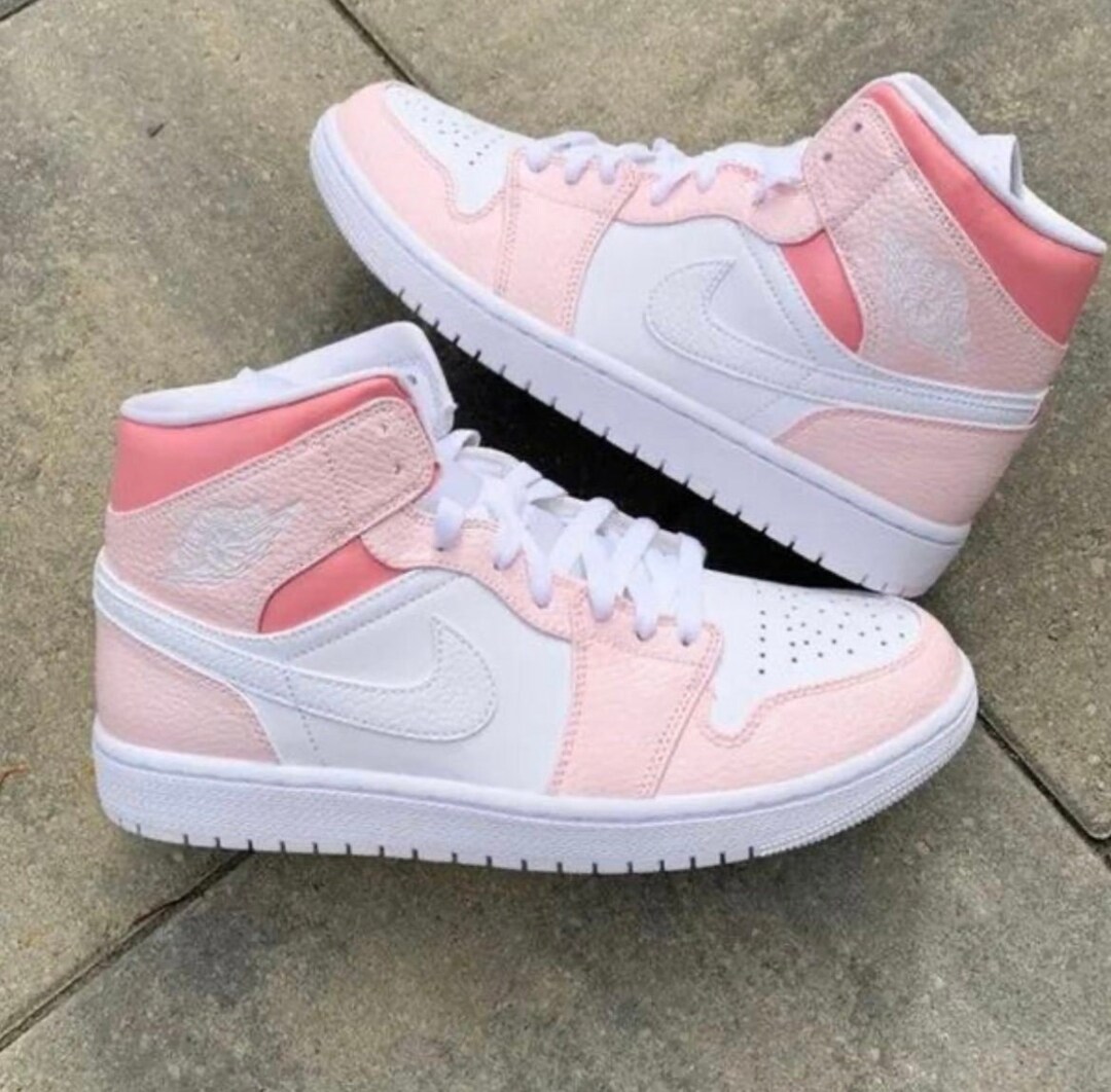 Baby Pink Pastel Customised Jordan 1 Customs Shoes - Etsy