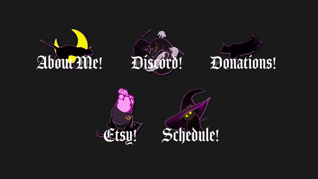 Witch Cat Twitch Banners - Etsy