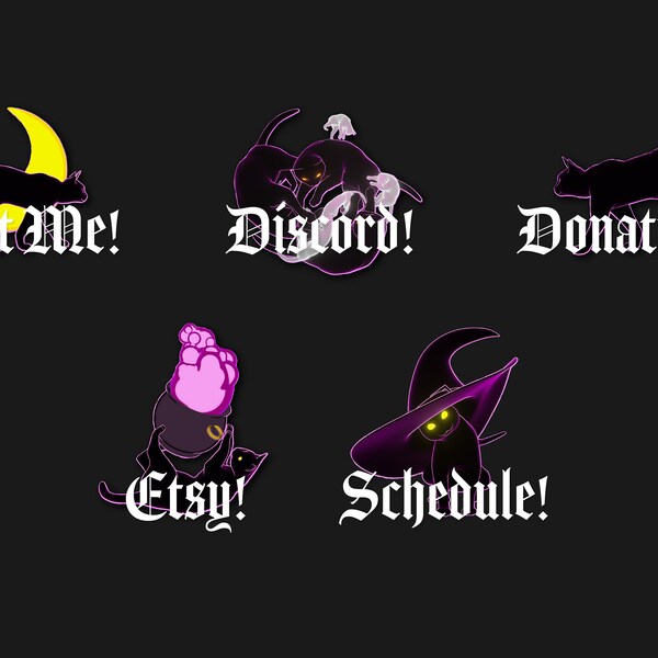 Twitch Black Cat Banner - Etsy