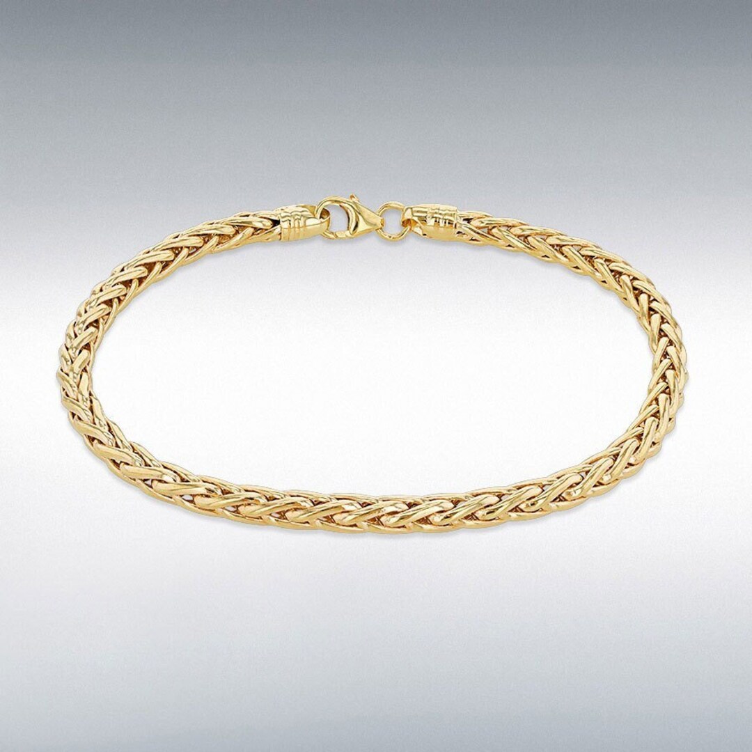 9ct Gold Wheat Chain Bracelet 4mm 4.30g 7.5 Classic - Etsy