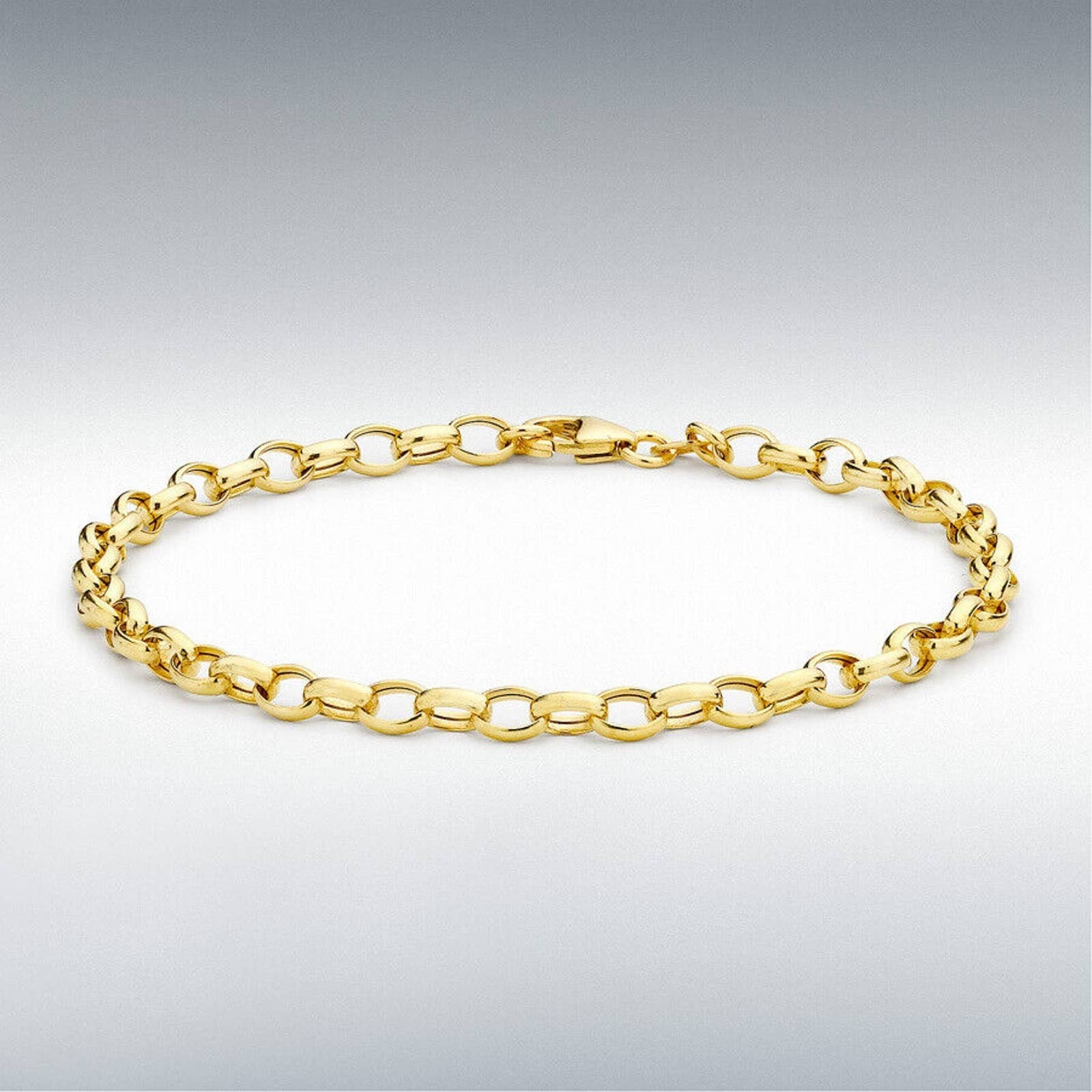 9ct Gold Belcher Chain Bracelet 4mm Width 7 Length - Etsy
