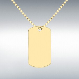 9ct Gold Men's Dog Tag & Ball Chain Necklace Personalised - Etsy