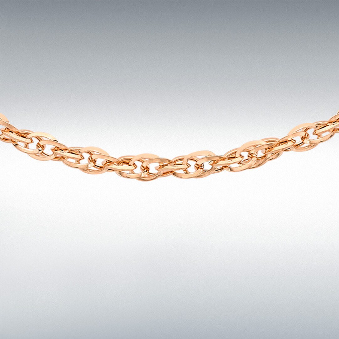 9ct Rose Gold Prince of Wales Chain Necklace Diamond Cut - Etsy