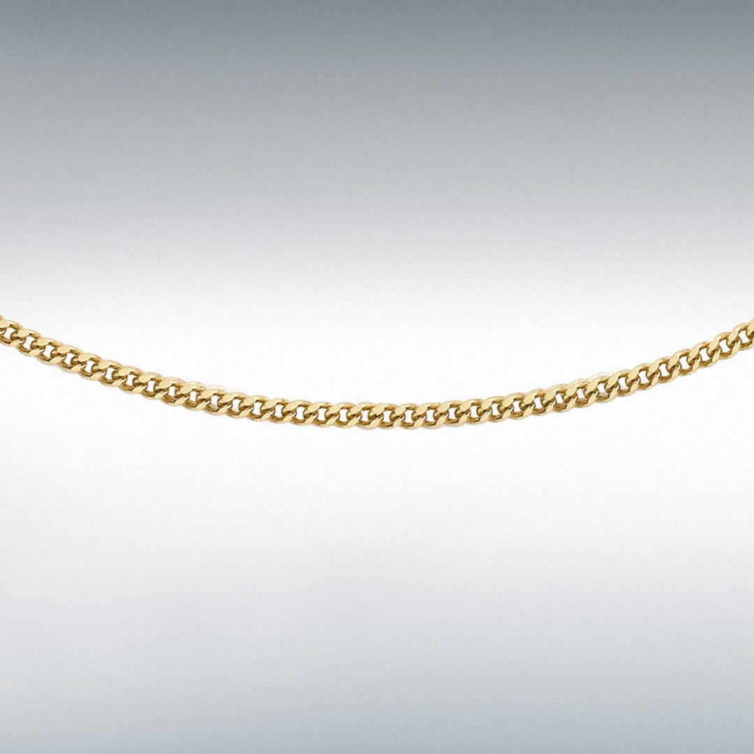 18ct Gold Curb Chain Necklace Diamond Cut Women's - Etsy UK