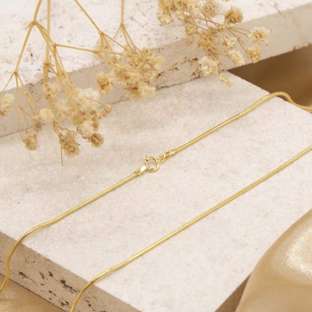 9ct Gold Snake Chain Pendant Necklace Unisex Heavy 1.2mm - Etsy