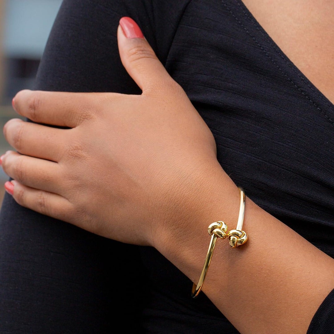 9ct Gold Bangle for Women Crossover Knot Torque Style 3mm - Etsy