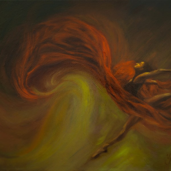 Red Dress Painting - Etsy