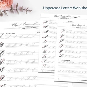 Elegant Cursive Practice Worksheets/printable Handwriting Workbook V3 ...