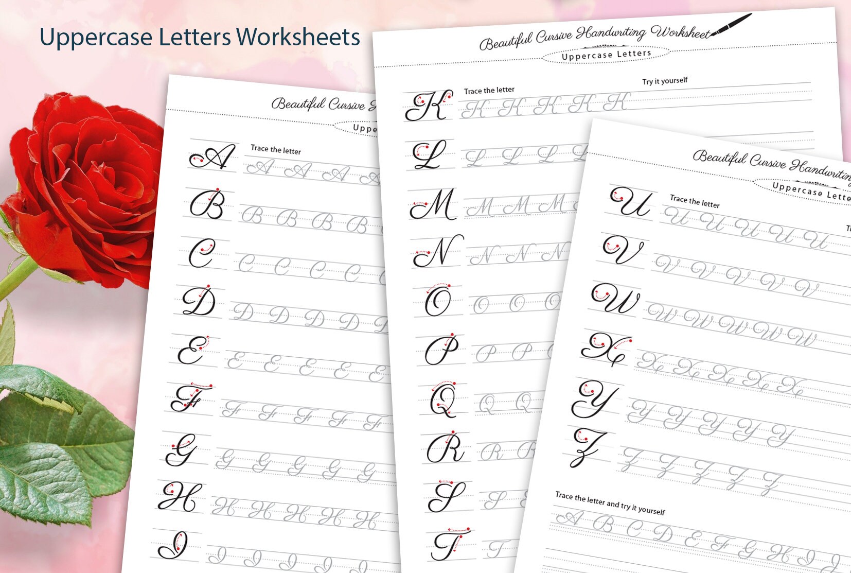 Beautiful Cursive Handwriting Practice Worksheets / Printable ...