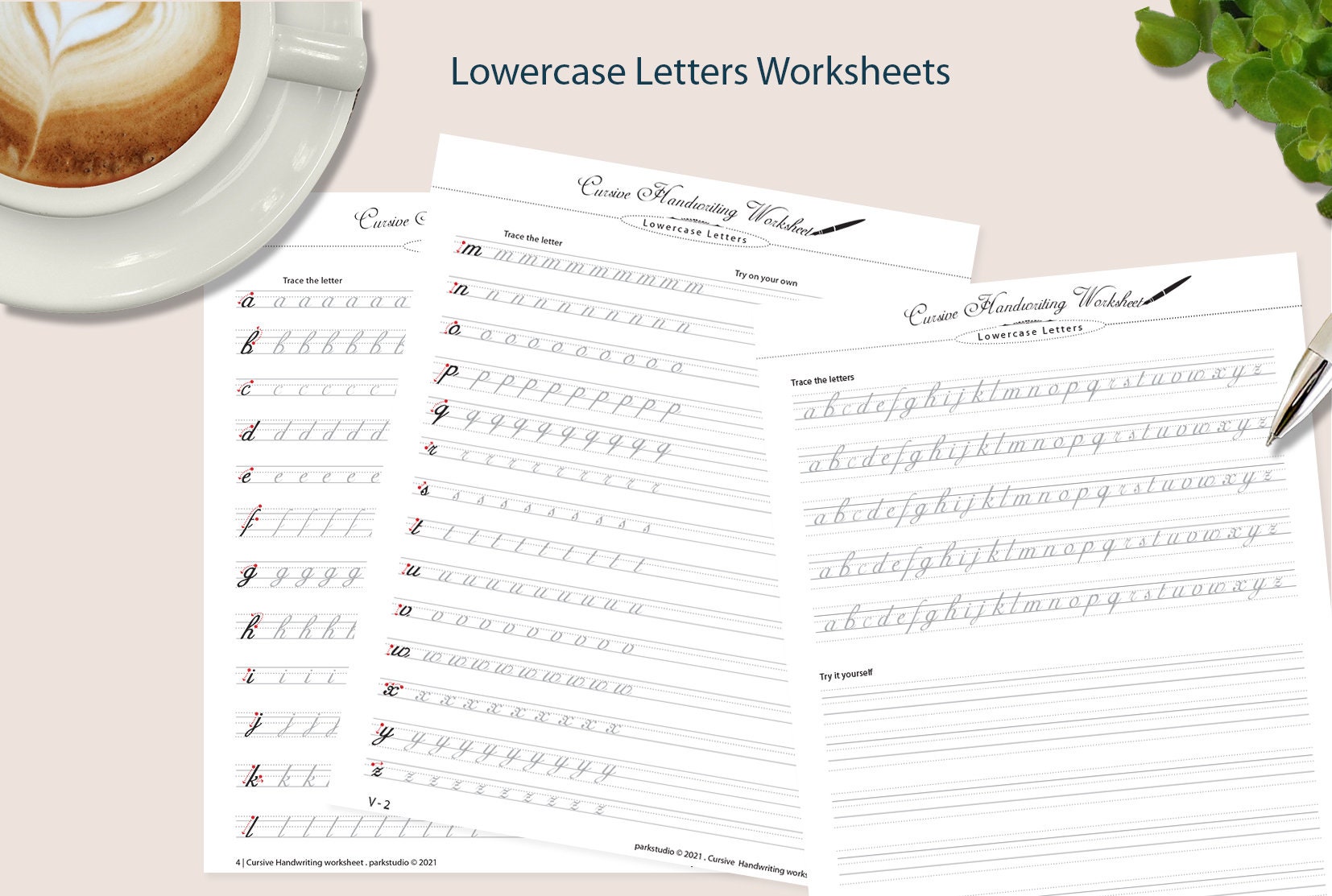 Beautiful Cursive Handwriting Practice Worksheets / Printable ...