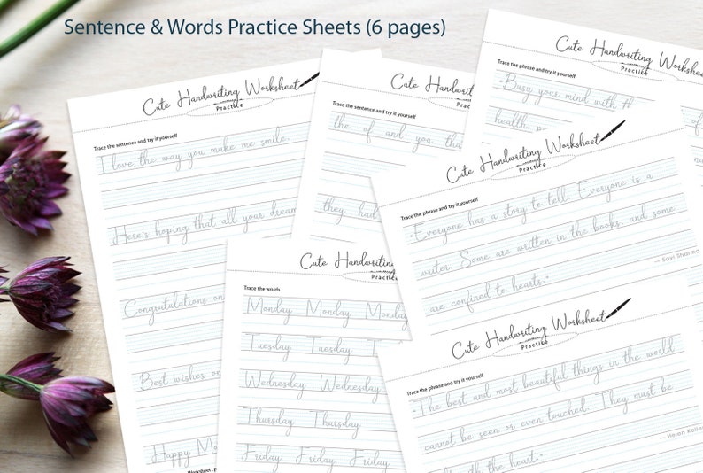 Cute Cursive Handwriting Practice Worksheets / Printable Handwriting ...