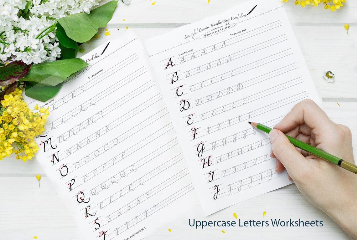 Beautiful Cursive Handwriting Practice Worksheets / Printable - Etsy