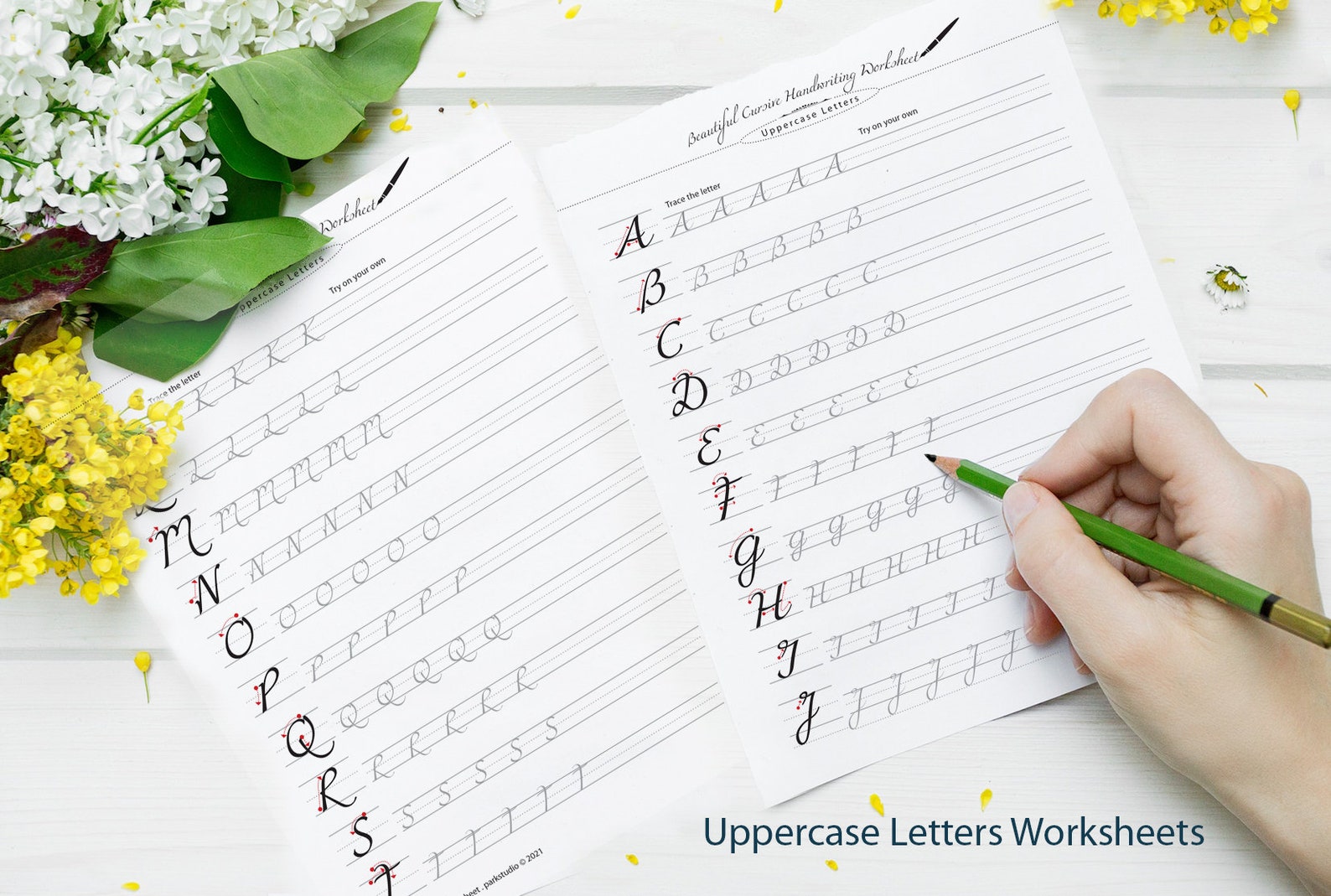 Beautiful Cursive Handwriting Practice Worksheets / Printable ...