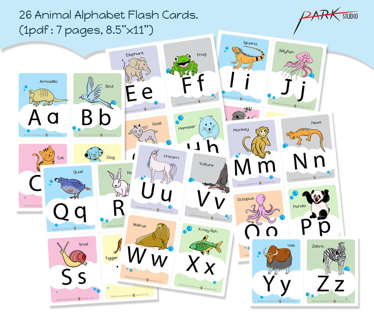 Animal Themed Alphabet Flash Cards for Homeschool Toddler - Etsy