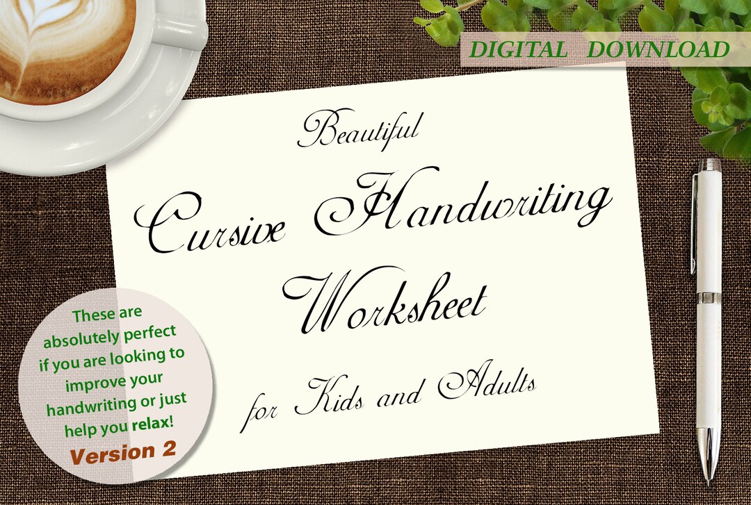 Beautiful Cursive Handwriting Practice Worksheets / Printable ...