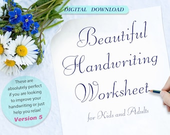 Beautiful Cursive Handwriting Practice Worksheets / Printable ...