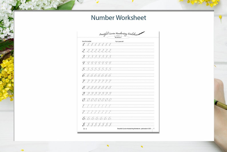 Beautiful Cursive Handwriting Practice Worksheets / Printable ...