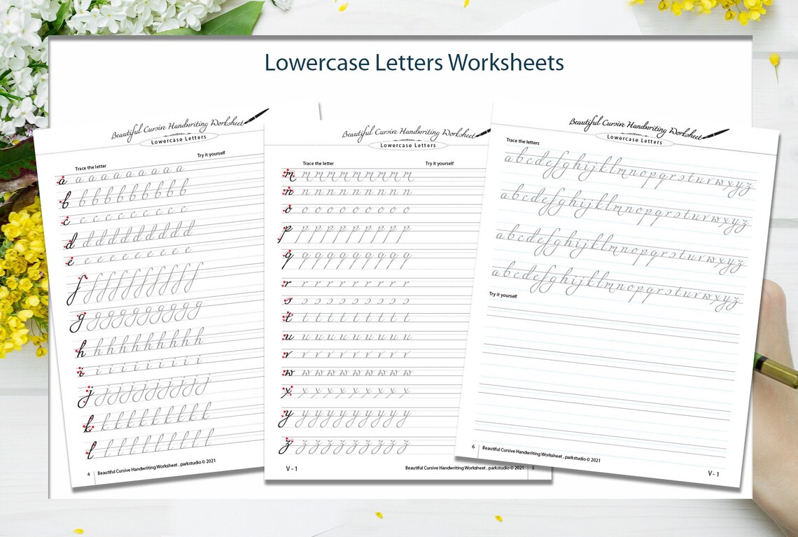 Beautiful Cursive Handwriting Practice Worksheets / Printable - Etsy