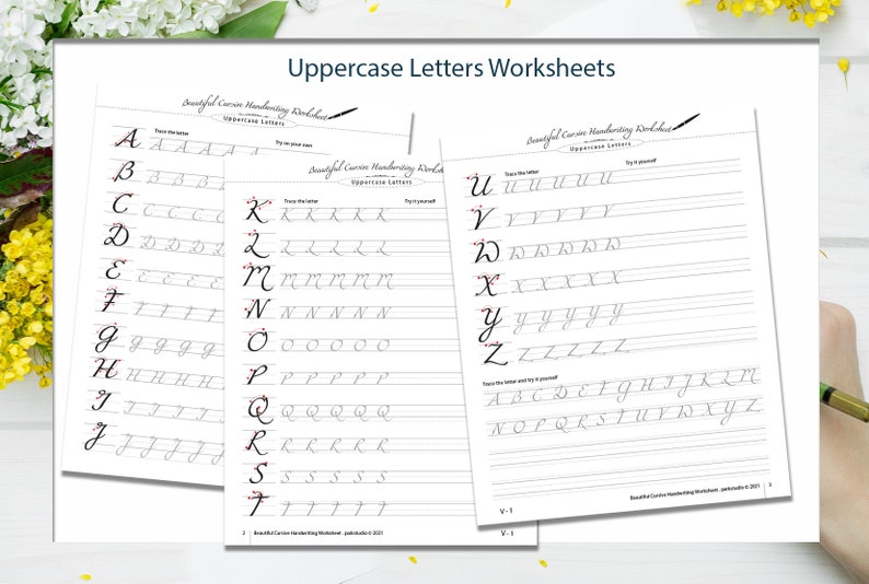 Beautiful Cursive Handwriting Practice Worksheets / Printable ...