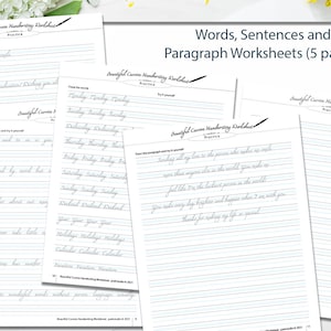 Beautiful Cursive Handwriting Practice Worksheets / Printable ...
