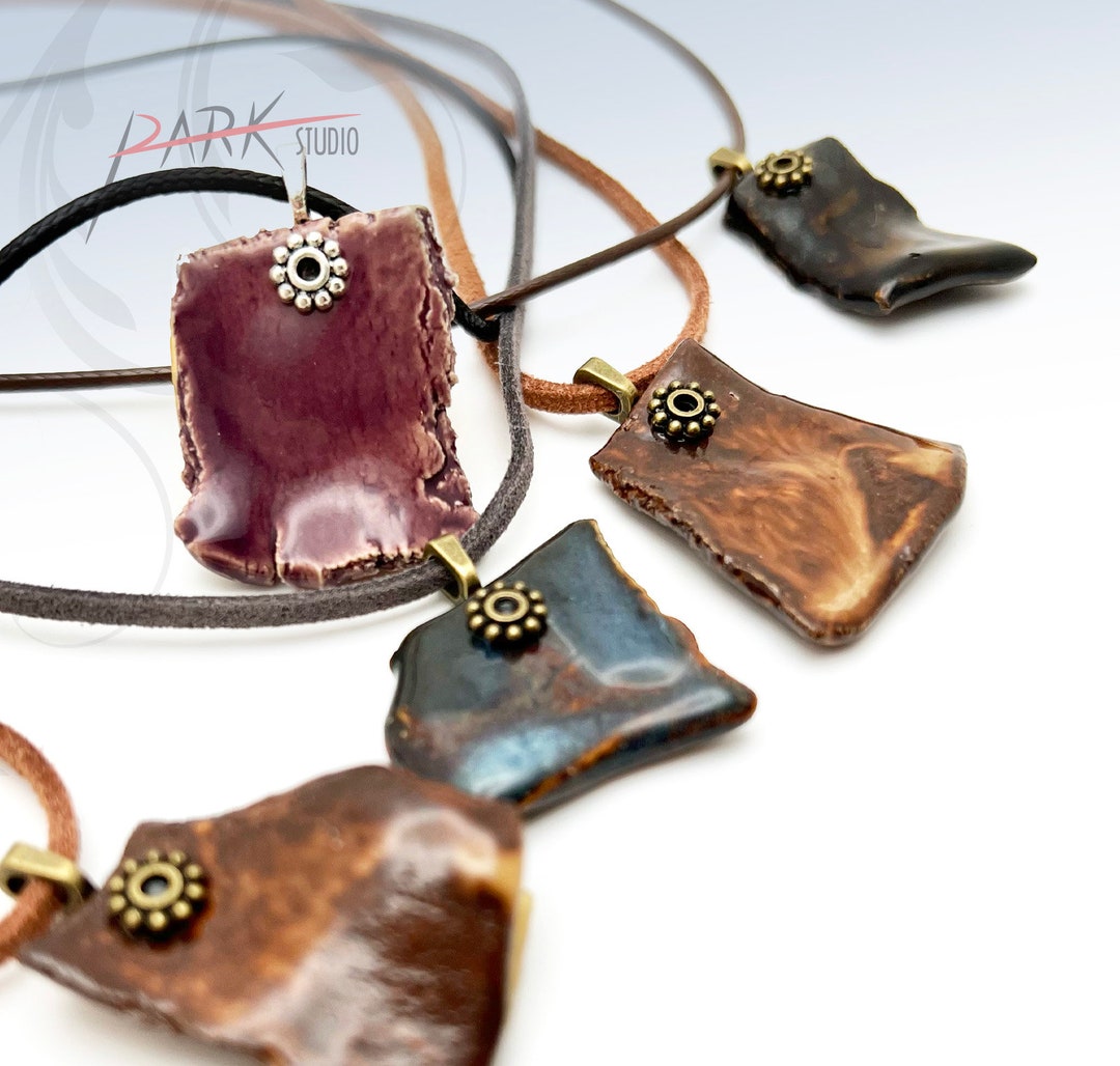 Ceramic Jewelry, Handmade Pottery Pendant Necklace (each Necklace) - Etsy