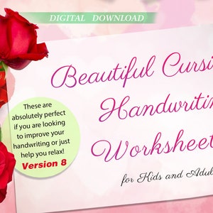 Beautiful Cursive Handwriting Practice Worksheets / Printable ...
