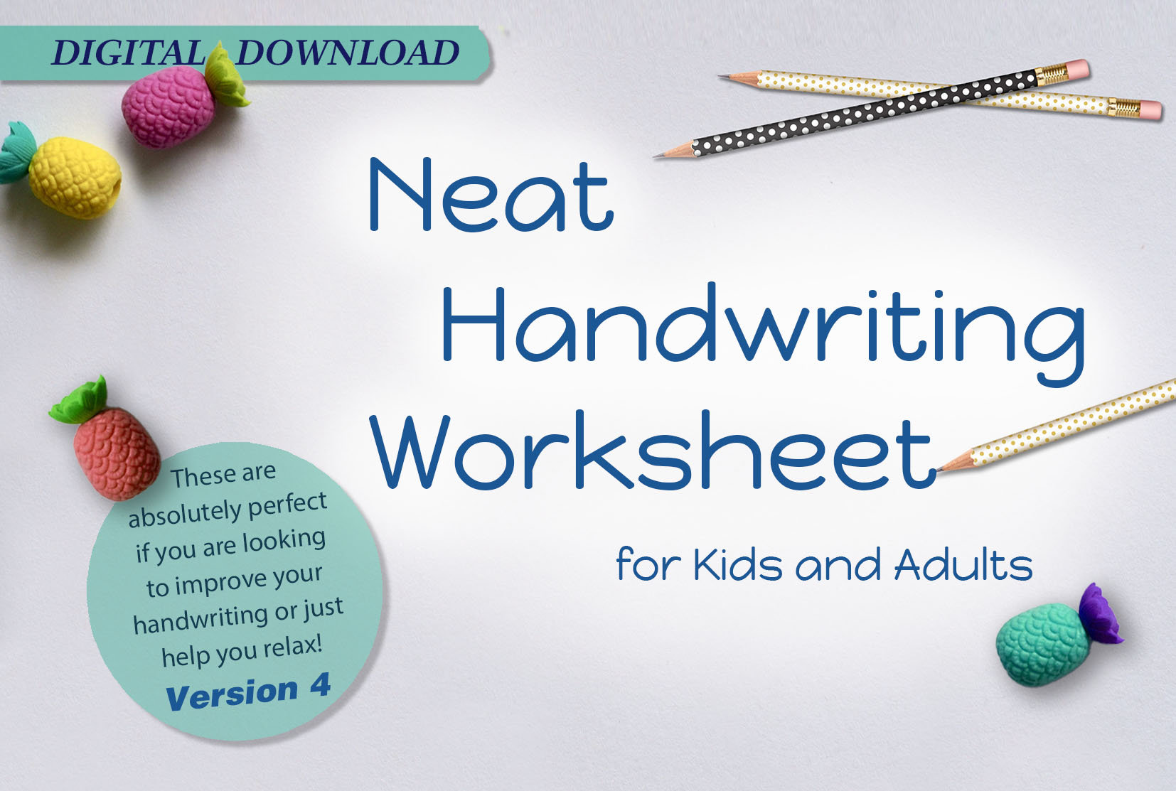 Neat Handwriting Practice Worksheets Printable Handwriting Workbook V7 ...
