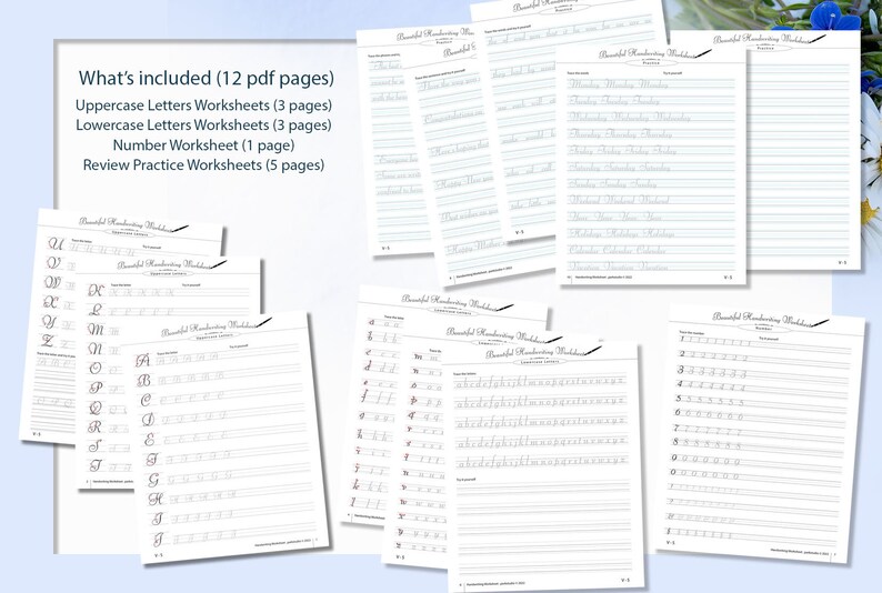 Beautiful Handwriting Practice Worksheets / Printable Handwriting ...