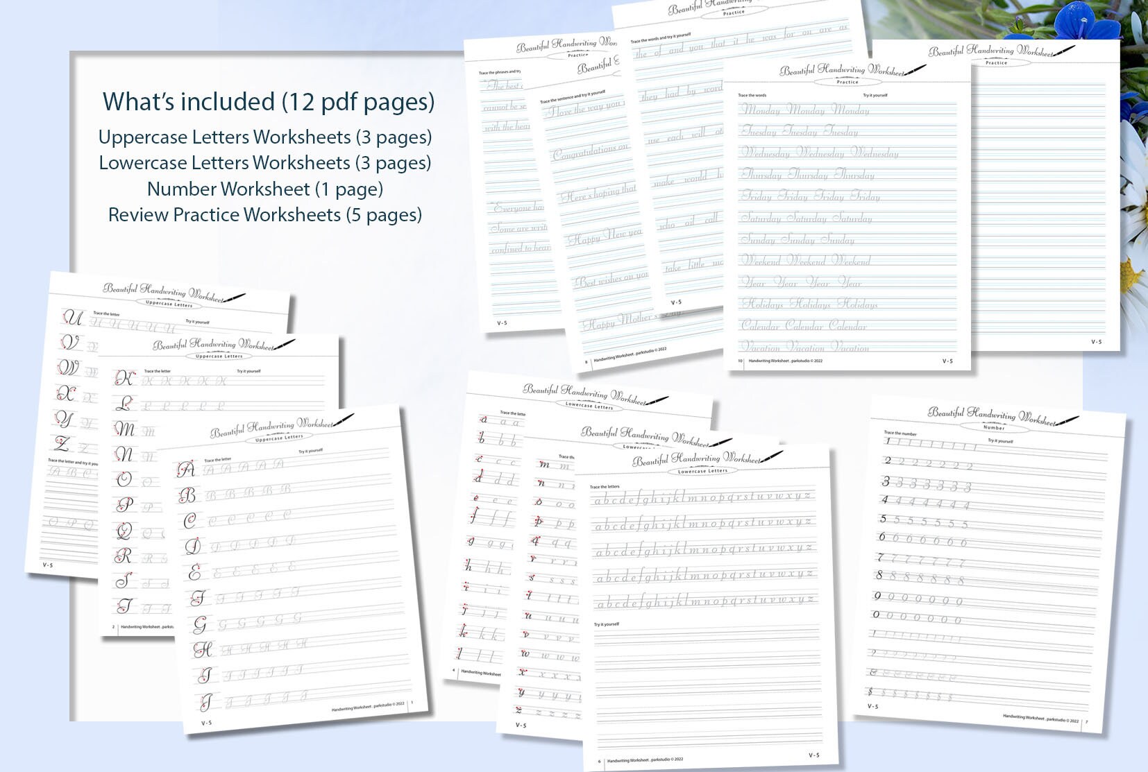 Beautiful Handwriting Practice Worksheets / Printable Handwriting ...