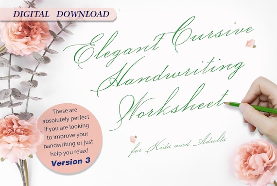 Elegant Cursive Practice Worksheets/printable Handwriting - Etsy