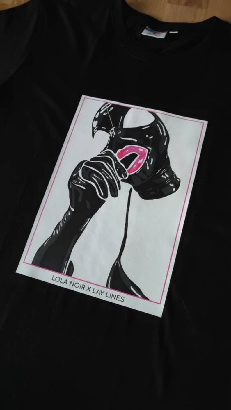 Lola Noir X Lay Lines Black T-shirt - Etsy
